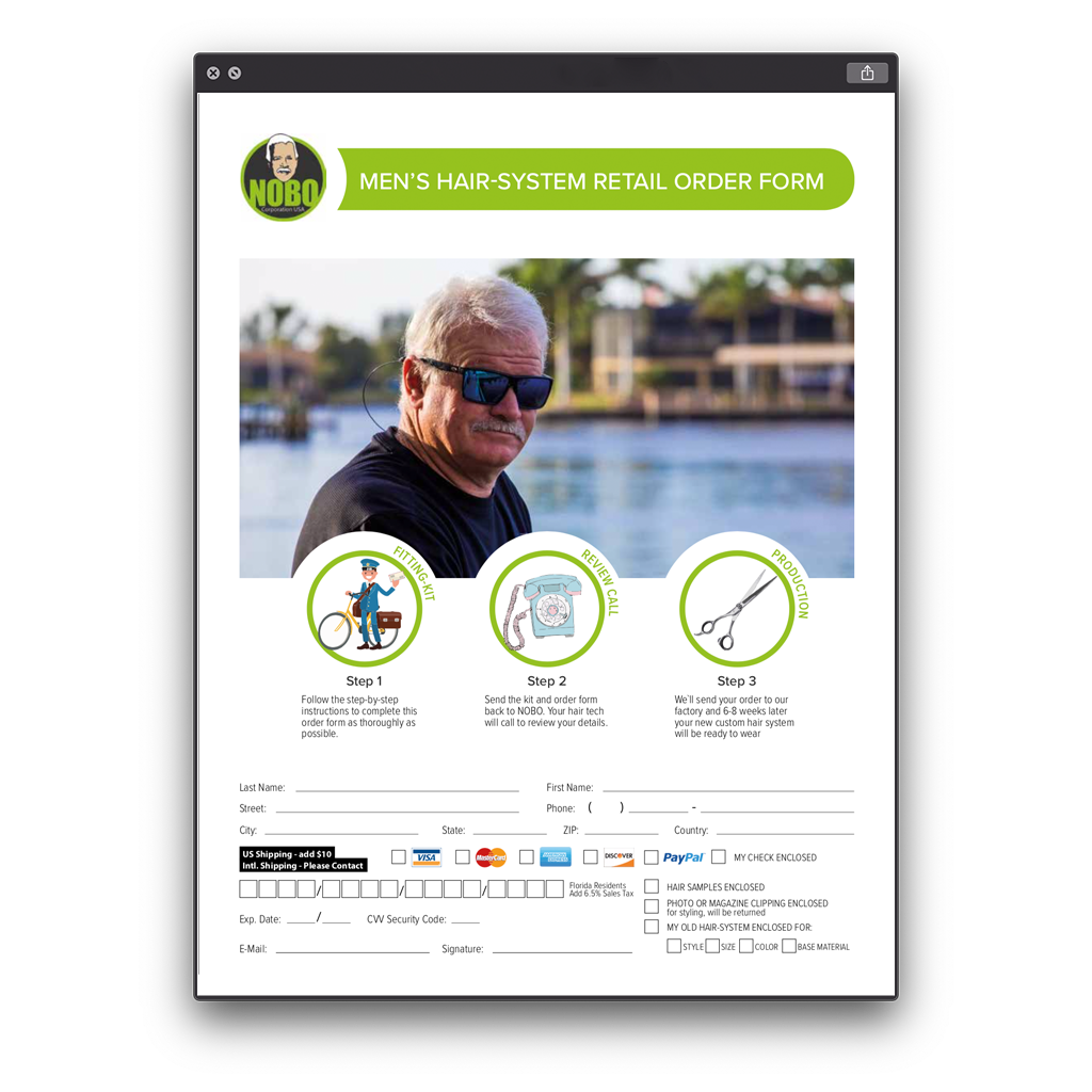 Men’s Hair System Order Form – NOBO Corporation